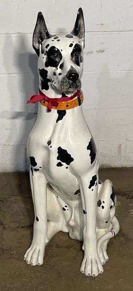 (M) Mid Century Italian Life Size Ceramic Dog Statue 41” tall - Kraft ...
