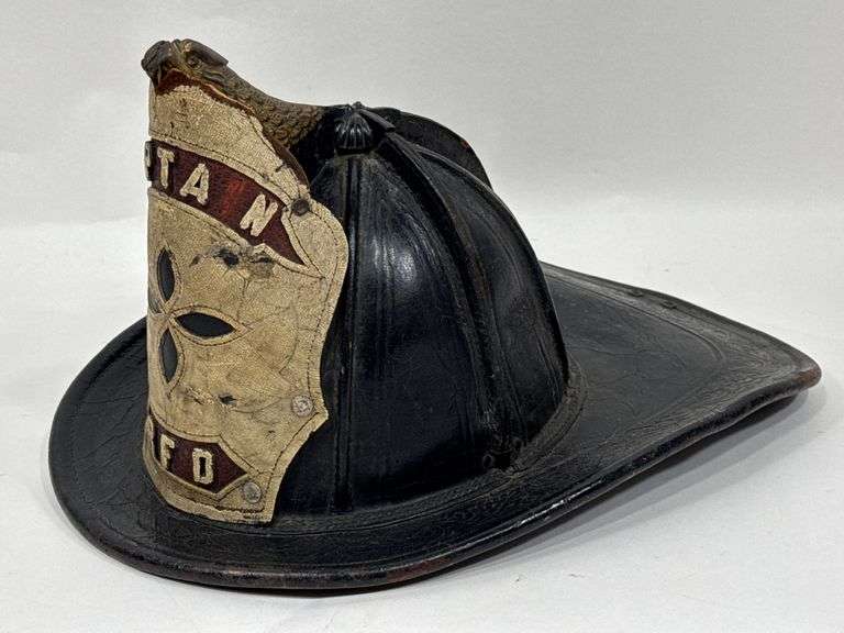 Early 1900s Cairns & Brother Leather Captain’s Fire Helmet - Kraft ...