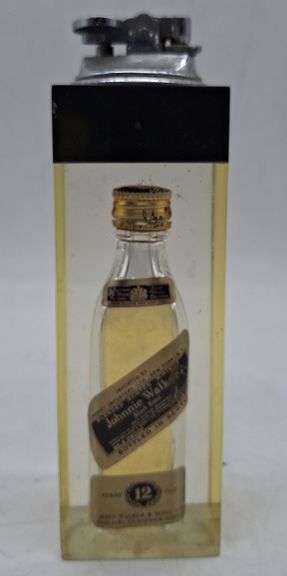 (F) Vtg table lighter 'Johnnie Walker' 7"h. - Kraft Auction Service, LLC