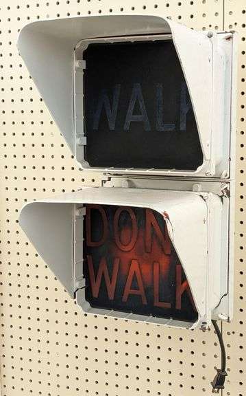 Metal Crosswalk Light Street Sign - Kraft Auction Service, LLC