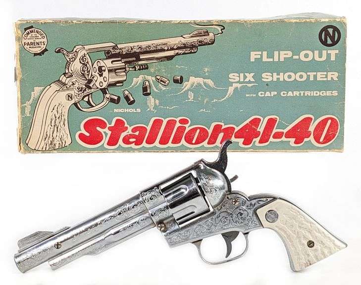 Nichols Stallion 41-40 Flip-Out Six Shooter Cap Gun Pistol w/ Box ...