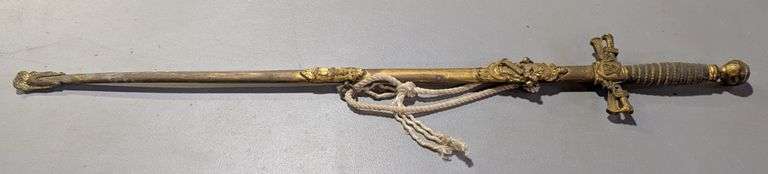 (D) Ceremonial sword Approx 37" blade 28". - Kraft Auction Service, LLC