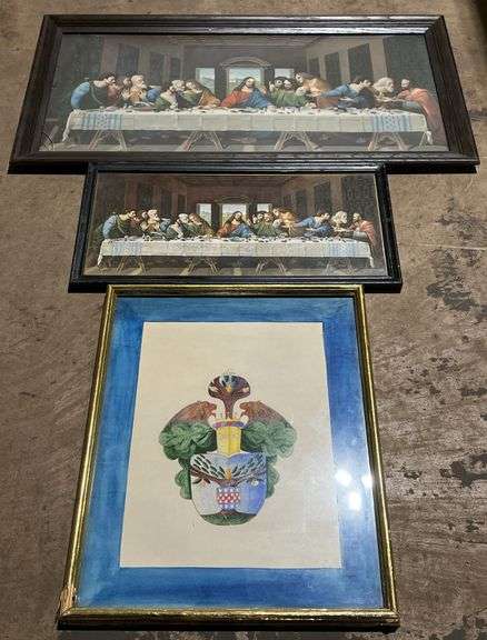 (K) Family Crest and Last Supper Framed Prints Largest 35x18 - Kraft ...