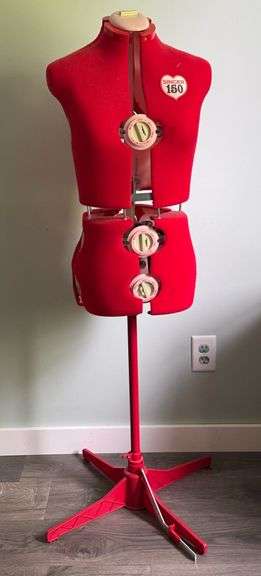 SINGER Female Adjustable Red Dress Form - Kraft Auction Service, LLC