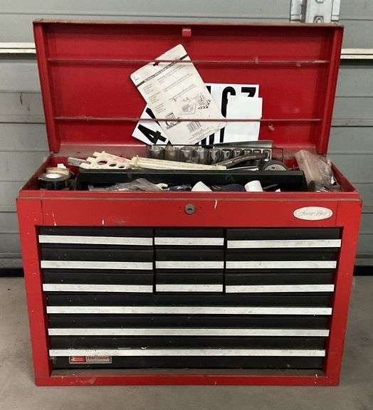 (K) Craftsman 12 Drawer Tool chest with Contents - Kraft Auction ...