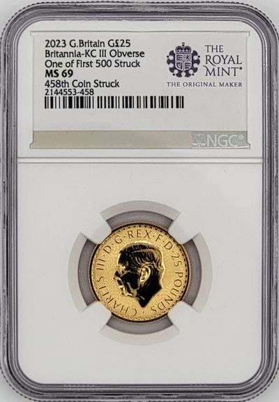 2023 British 25 Pound Britannia Gold Coin NGC MS 69 (First 500 Struck ...