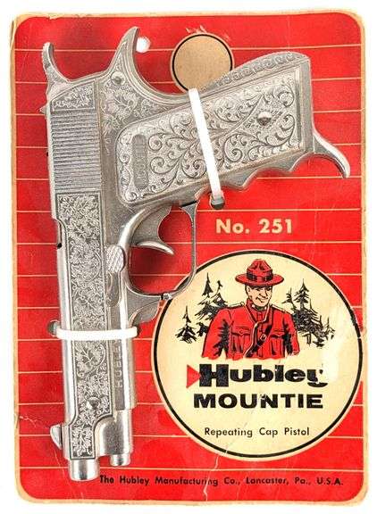 Hubley Mountie Cap Gun Pistol w/ Package - Kraft Auction Service, LLC