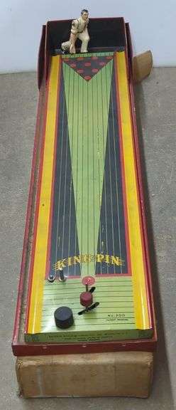 (AC) Baldwin Manufacturing Co. Tin Kingpin Bowling Alley Tabletop Game ...