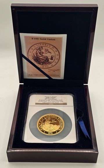 2014 Private Issue 10th Year George T. Morgan 1876 $100 Gold Union 5 ...