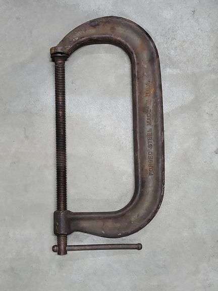 (G) Pair Of Large Bar Clamps And One Large C Clamp - Kraft Auction ...
