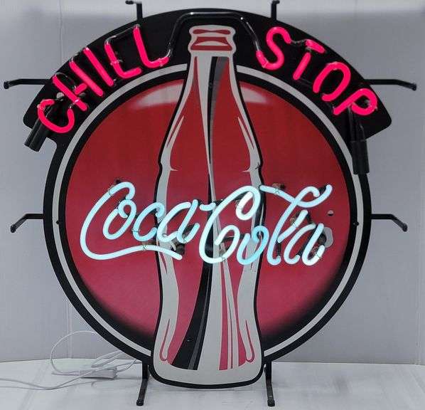 (P) Coca-Cola Chill Stop Neon Sign - Kraft Auction Service, LLC