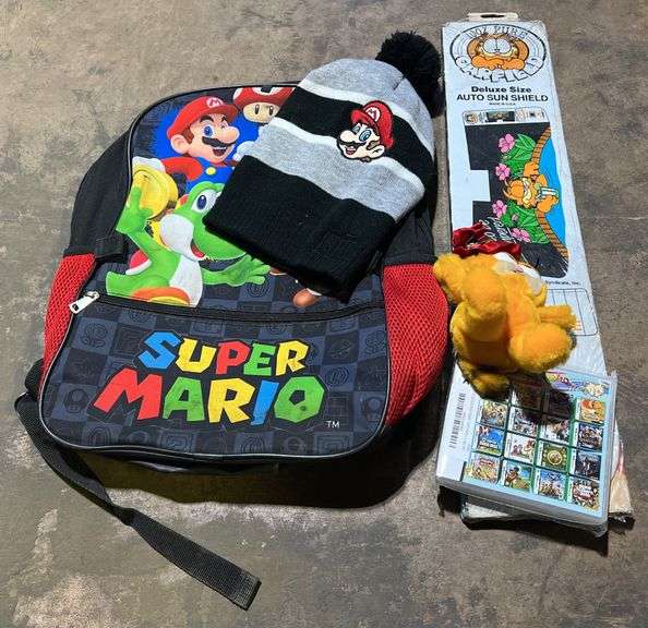 (GH) Super Mario Bag and hat , Garfield animal and Sun Shield and more ...