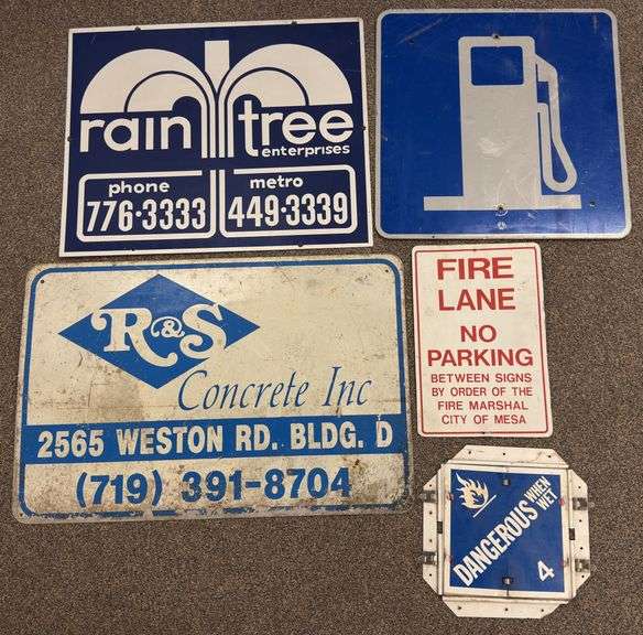 Lot Of 5 Metal Advertising Signs - Kraft Auction Service, LLC