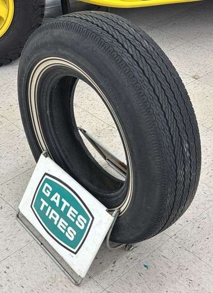 Vintage Gates Tires Display Stand w/ Tire - Kraft Auction Service, LLC