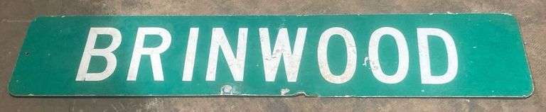 (DD) Brinwood vintage 24x6 street sign - Kraft Auction Service, LLC