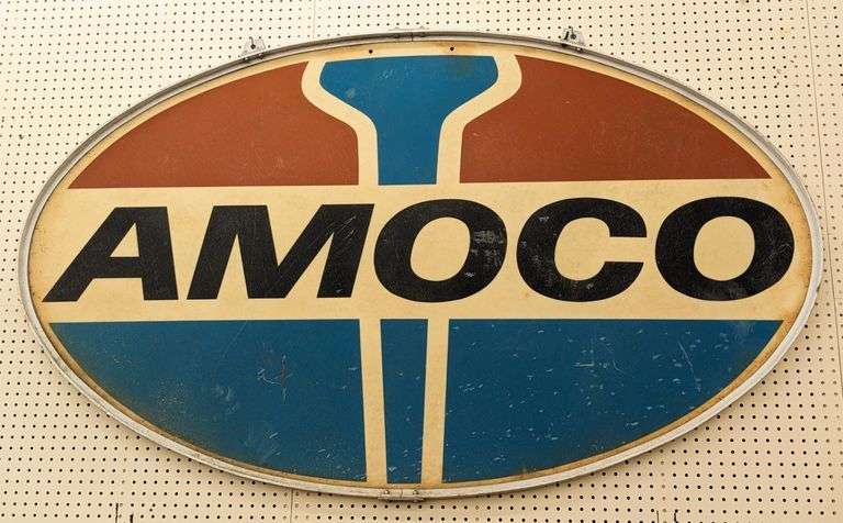 6ft DS AMOCO Service Station Fiberglass Sign w Bracket - Kraft Auction ...