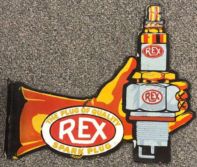 DSP Rex Spark Plugs Replica Flange Sign - Kraft Auction Service, LLC