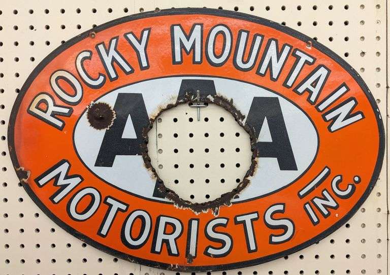 Vintage DSP Rocky Mountain AAA Motorists Sign - Kraft Auction Service, LLC