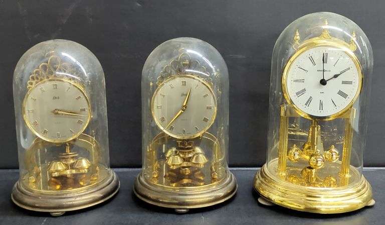 (AC) Glass/Plexiglass Dome Mantle Clocks - Kraft Auction Service, LLC