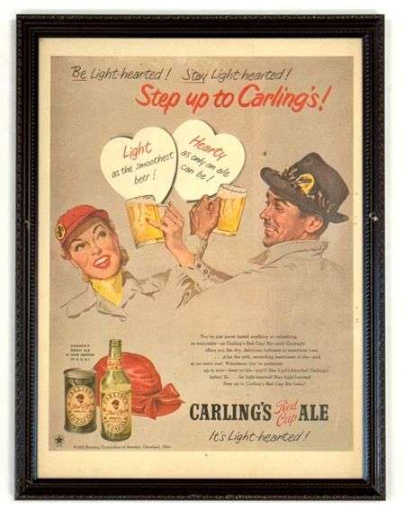 Framed 1952 Advertisement For Carling's Red Cap Ale - Kraft Auction ...