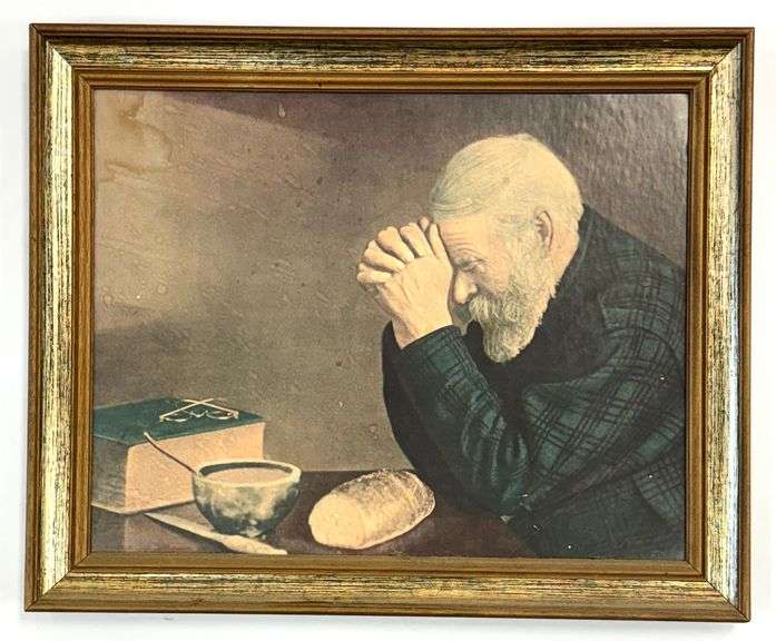 Eric Enstrom Framed Print Of "Grace" Charles Wilden Praying Over A ...