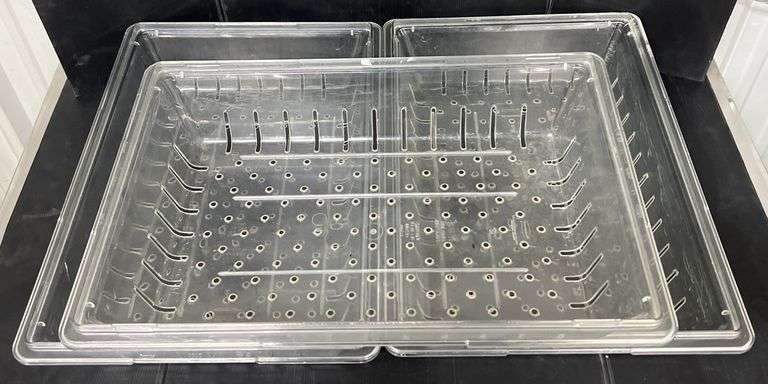 (G) 3 Rubbermaid Polycarbonate Max Drain Box/ Colander, For Large Food ...