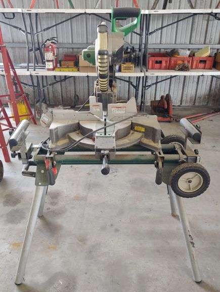 Hitachi C12FDH Compound Miter Saw on Stand - Kraft Auction Service, LLC