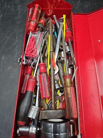 (K) Two 15" Utility/Tool Boxes, Contents Include: Vice Grips, Crescent ...