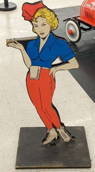 Custom DS Car Hop Figural Cut-Out Display - Kraft Auction Service, LLC
