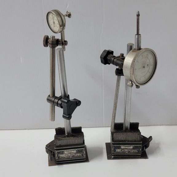 (K) HDT Anyform Magnetic Base Dial Indicators & Starrett Outside ...