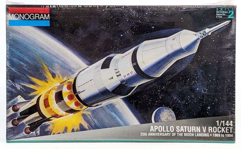1/144 Scale Monogram Apollo Saturn V Rocket Model Kit - Sealed - Kraft Auction Service, LLC
