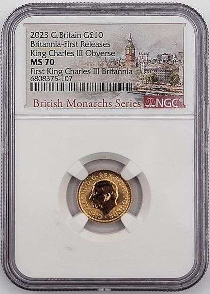 2023 British 10 Pound Britannia Gold Coin NGC MS 70 (King Charles III ...