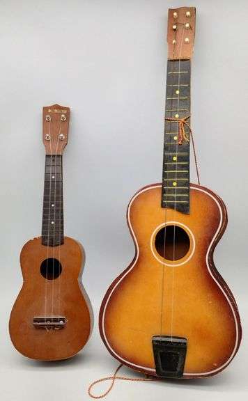 (QR) Two ukuleles. One is Kingston and is 21" long, the other is 28 ...