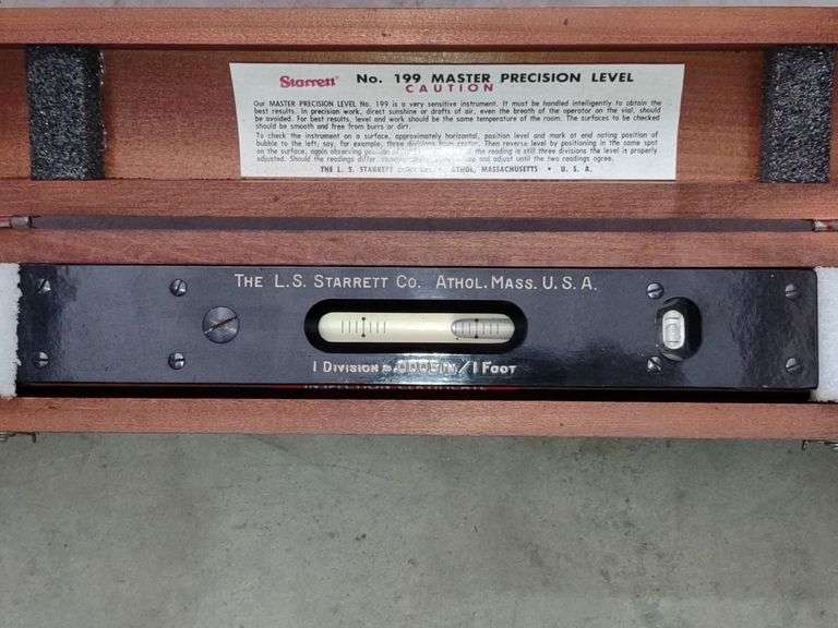 Starrett No.199 Master Precision Level - Kraft Auction Service, LLC