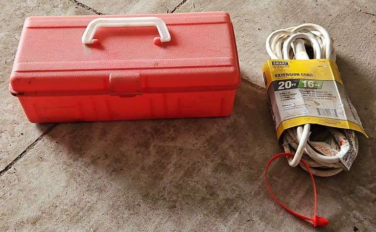 (T) Fish-N-Chum Plastic Tool Box & 20' 16 Gauge Extension Cord. - Kraft ...