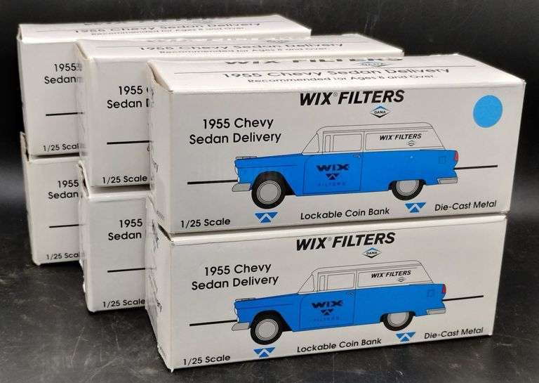 (I) Die cast 1955 Chevy Sedan Delivery (WIX Filters) lockable coin ...