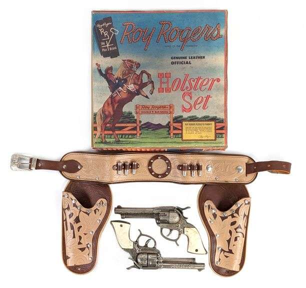Leslie-Henry Roy Rogers Holster Set w/ Cap Guns - Kraft Auction Service ...
