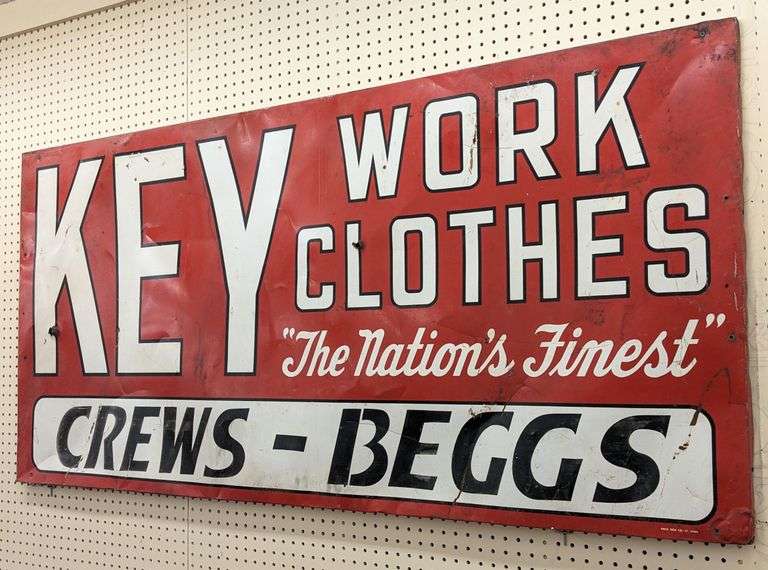 Vintage SST Key Work Clothes Sign 70x33 - Kraft Auction Service, LLC