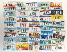 50 States - Mini Vanity License Plate Collection - Kraft Auction ...