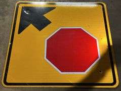 (MC) Stop Sign Ahead Directional sign 30x30 - Kraft Auction Service, LLC