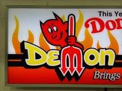 Custom Dodge Demon Lighted Dealer Style Adv Sign - Kraft Auction ...
