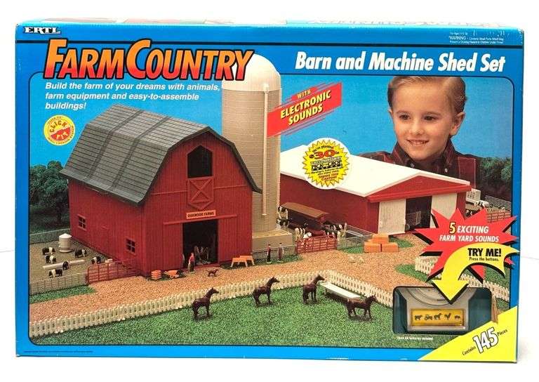 1993 ERTL Farm Country Barn and Machine Shed Set in Box - Kraft Auction ...