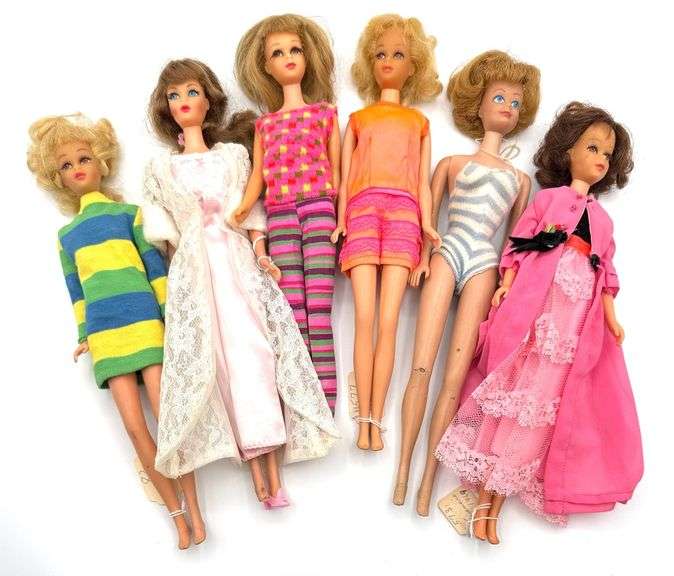 (6) Mattel 1960's-1970's Barbie Francie Dolls - Kraft Auction Service, LLC