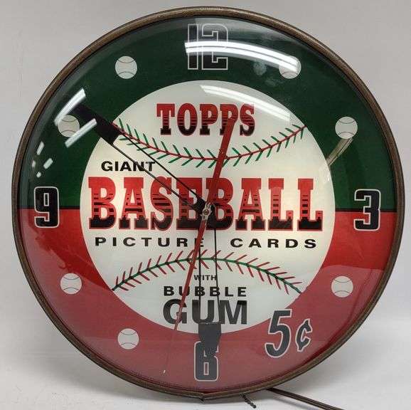 Topps Baseball Cards Lighted Advertising Clock Marked PAM - Kraft ...
