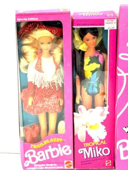 Barbie 1985 Tropical Miko Barbie Doll, (2) 1990 Fashion Barbie Dolls ...