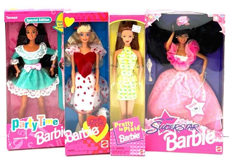 Barbie 1991 Pretty Hearts Special Edition Barbie Doll, 1993 Superstar ...