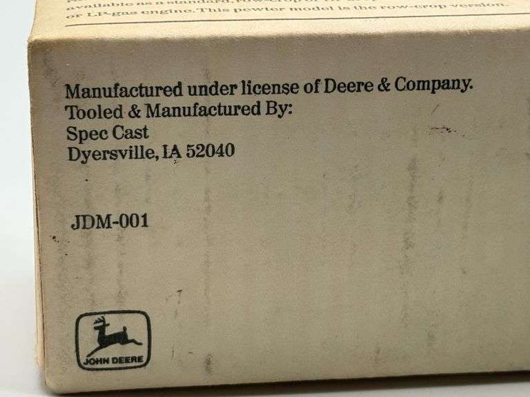 Spec Cast Pewter John Deere 4010 Tractor Model with Box - Kraft Auction ...