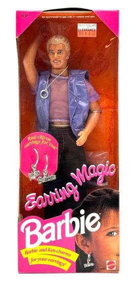 Mattel 1992 Barbie Earring Magic Ken Doll in Box - Kraft Auction ...
