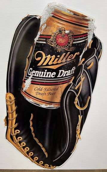(SM) Metal Miller Genuine Draft Beer sign 38x20 - Kraft Auction Service ...