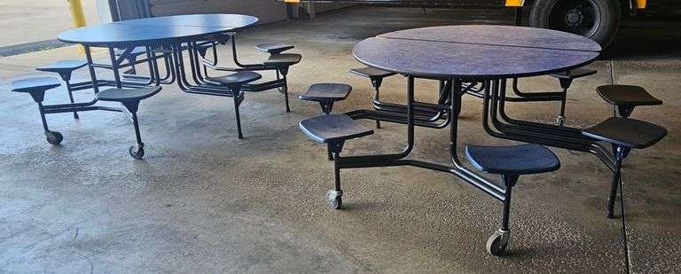 Sico 5ft Round Collapsible Tables on Wheels. - Kraft Auction Service, LLC